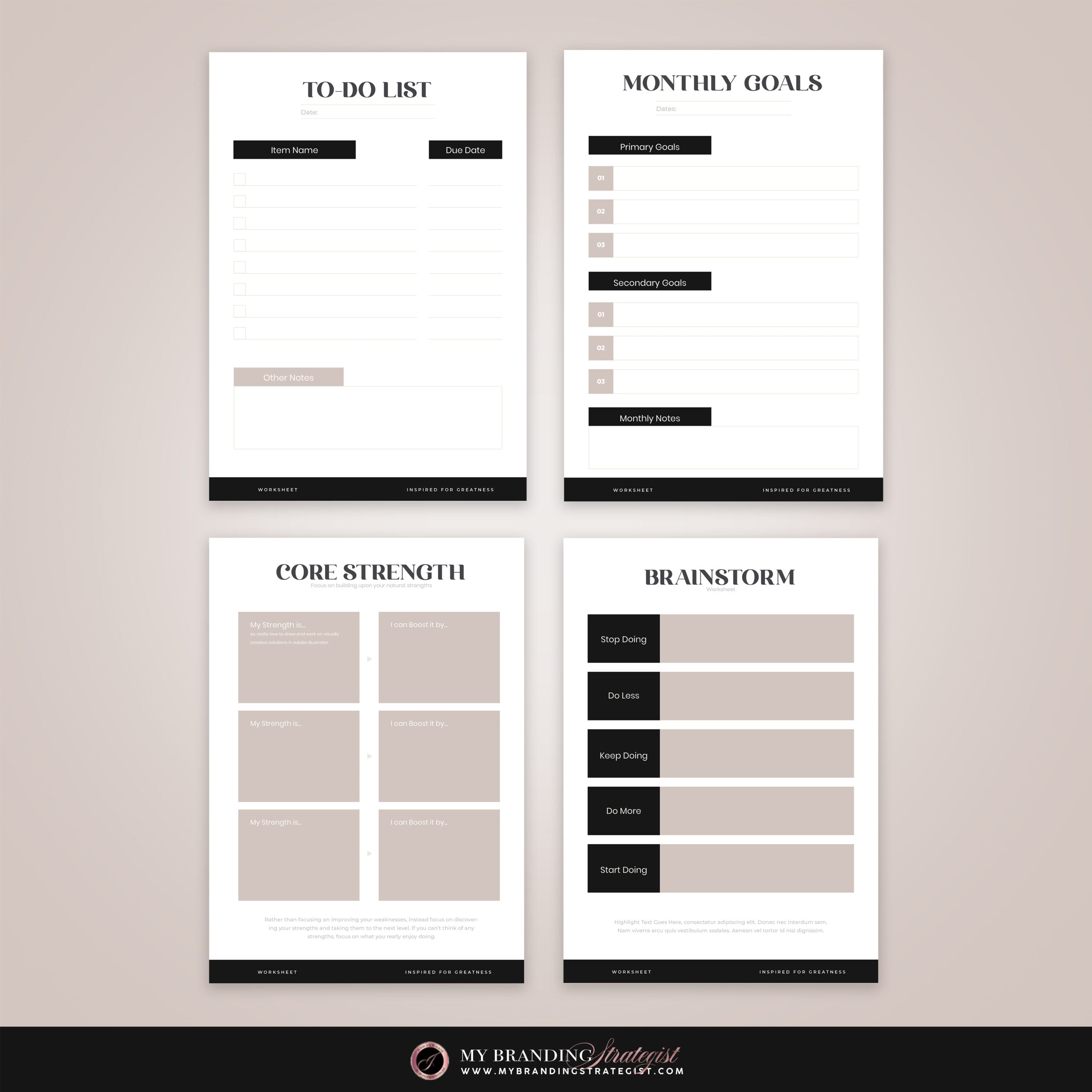 Worksheet/Lead Magnet Templates – My Branding Strategist